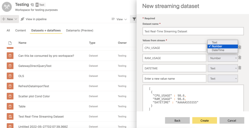 Real-Time Streaming in Power BI with Push Datasets