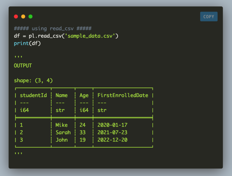 Read CSV Files with Polars in Python