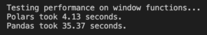 Pandas vs Polars - Speed Comparison