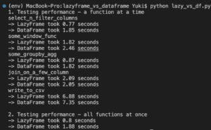 LazyFrame vs DataFrame in Polars - Performance Comparison
